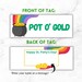 Pot of Gold Treat Bag Topper, St Patricks Day Tags, Saint Patricks Day ...
