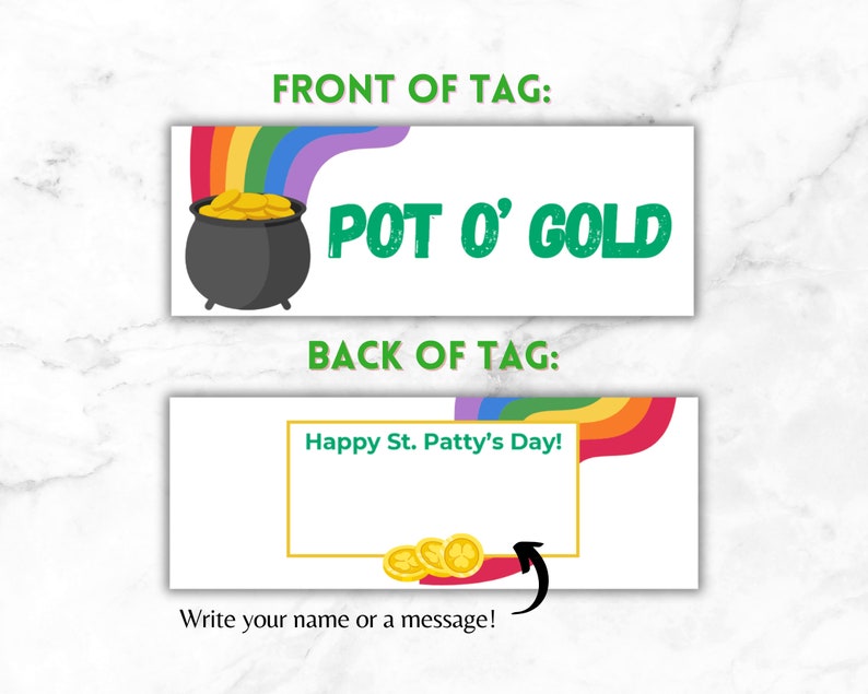 Pot of Gold Treat Bag Topper, St Patricks Day Tags, Saint Patricks Day ...