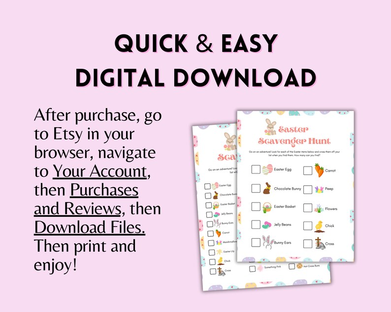 Easter Scavenger Hunt, Printable Easter Scavenger Hunt for Kids and ...