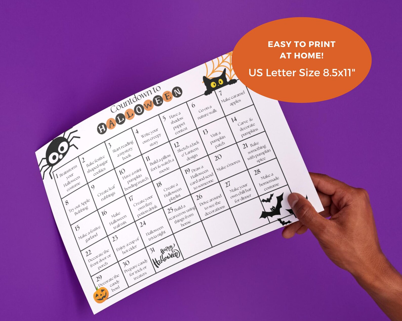 Halloween Countdown, Halloween Advent Calendar, Kids Advent Calendar ...