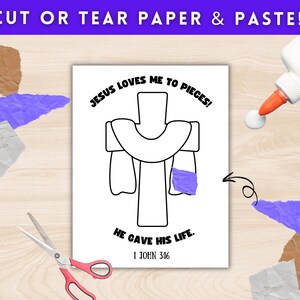 Easter Story Sunday School Craft for Kids, Torn Paper Holy Week ...