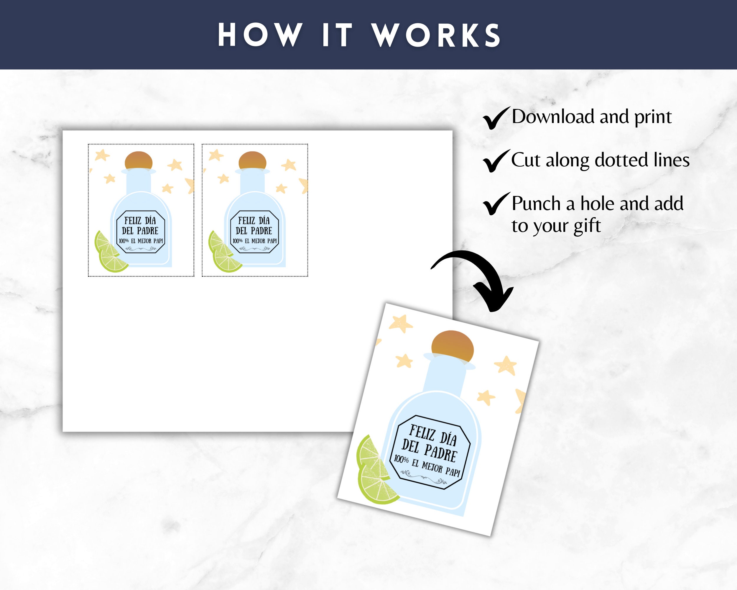 Father's Day Gift Tag Spanish, Feliz Dia Del Padre Printable Tag ...