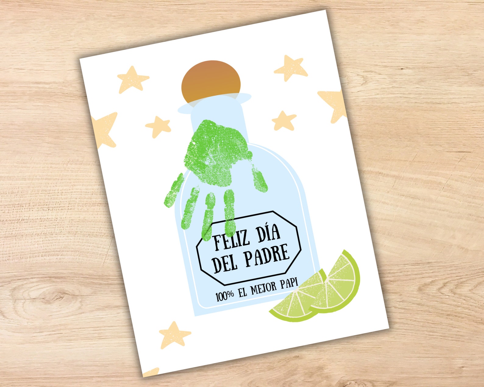 Father's Day Spanish Handprint, Tarjeta De Feliz Dia Del Padre Papi ...