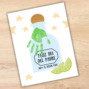 Father's Day Spanish Handprint, Tarjeta De Feliz Dia Del Padre Papi ...