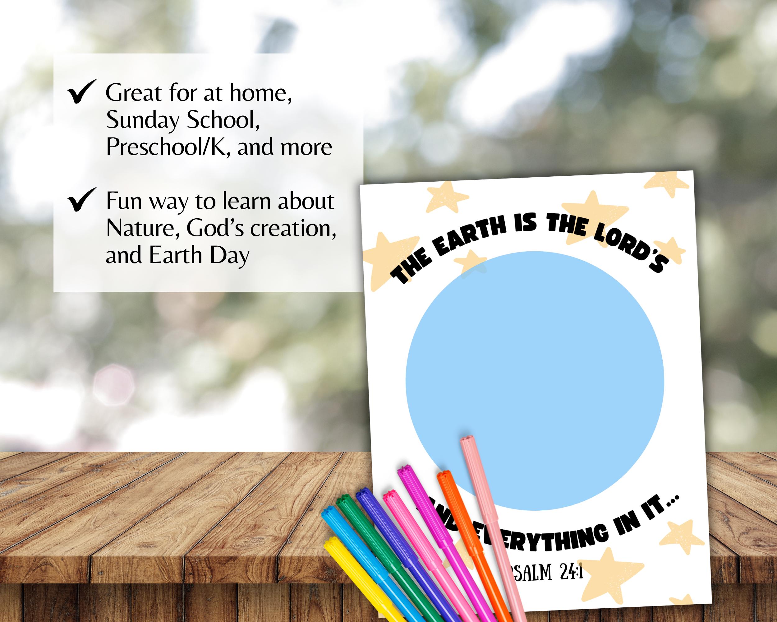 Earth Day Handprint Craft, Bible Verse Earth Day Printable Handprint ...