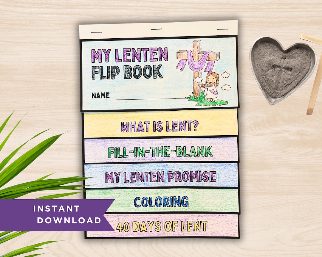 Lent Activity Kids Flip Book, Lent Coloring Pages, Lenten Sunday School ...