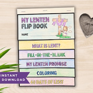 Lent Activity Kids Flip Book, Lent Coloring Pages, Lenten Sunday School ...