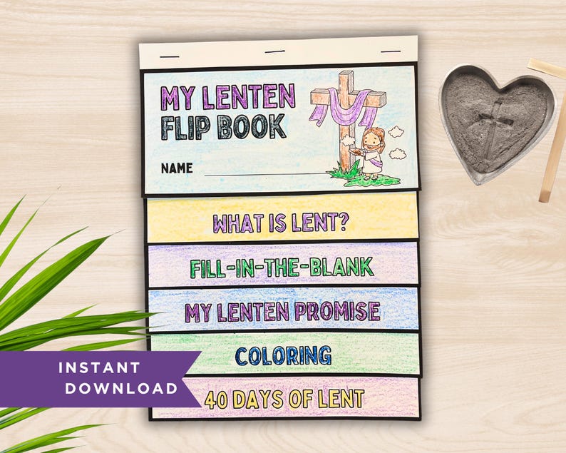 Lent Activity Kids Flip Book, Lent Coloring Pages, Lenten Sunday School ...