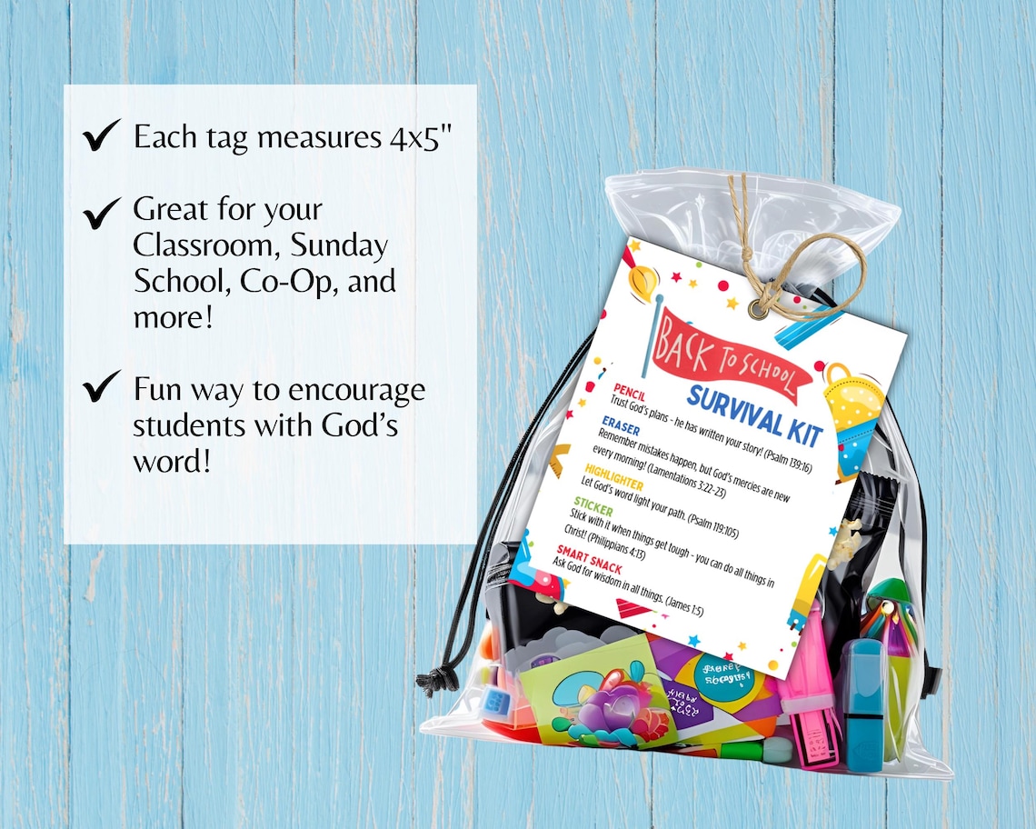 God's Back to School Survival Kit With Bible Verses, Christian Back to ...