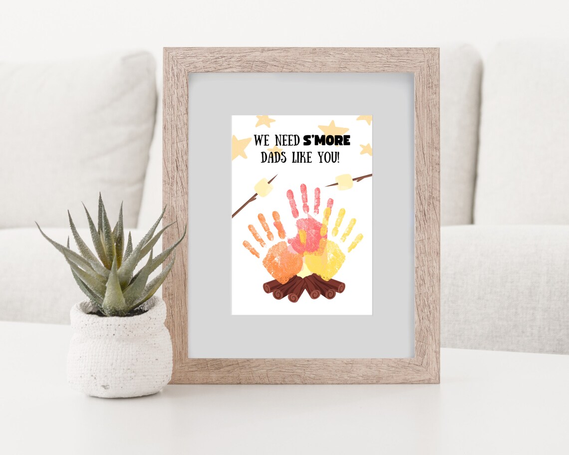 Handprint Smores Father's Day, Father's Day Handprint Sign, Handprint ...
