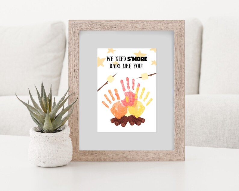 Handprint Smores Father's Day, Father's Day Handprint Sign, Handprint ...