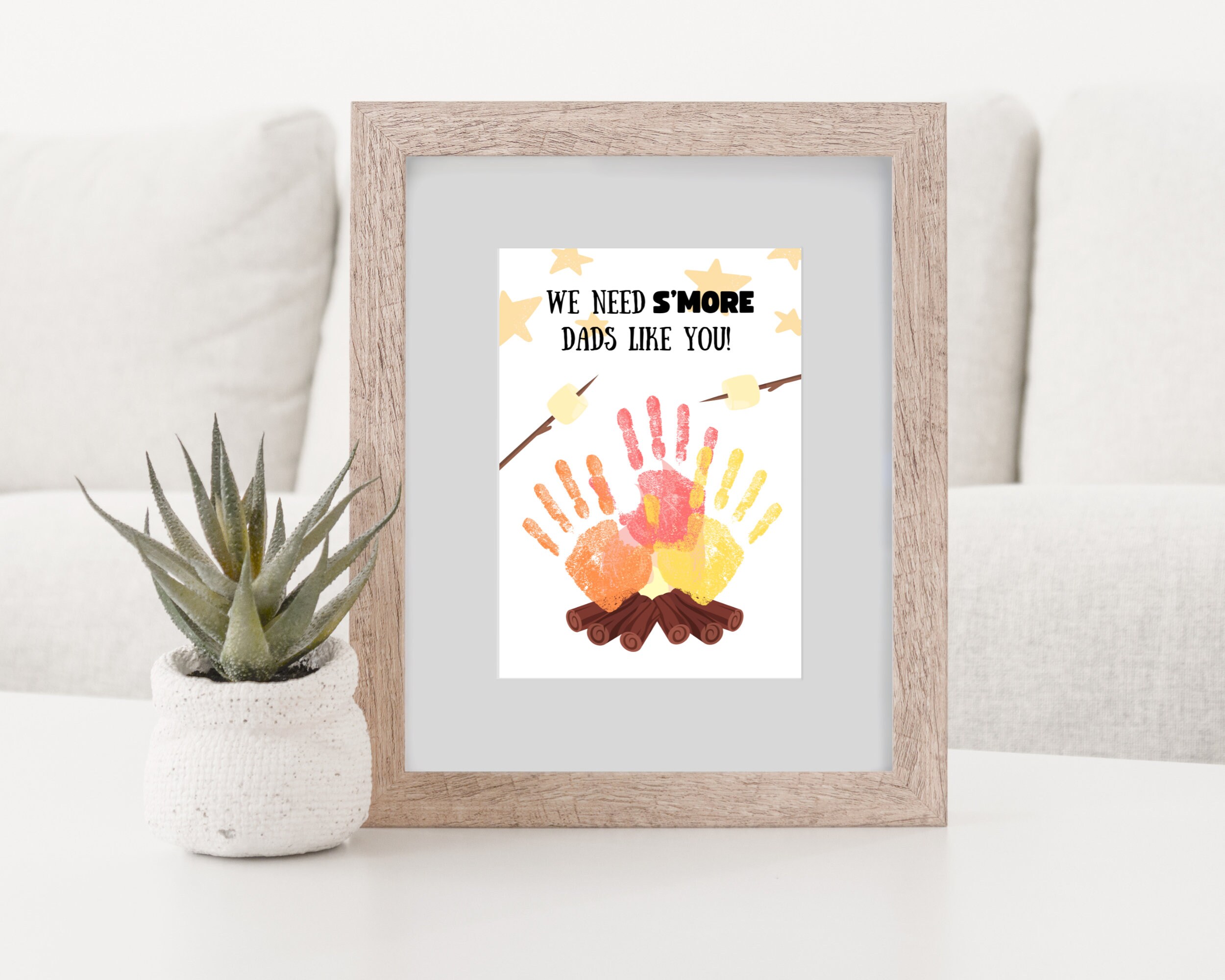 Handprint Smores Father's Day, Father's Day Handprint Sign, Handprint ...