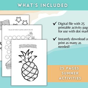 Summer Dot Marker Activities, Dot Marker Coloring Sheets, Dot Marker ...
