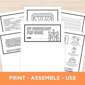 Pentecost Craft for Kids Flip Book, Day of Pentecost Sunday School ...