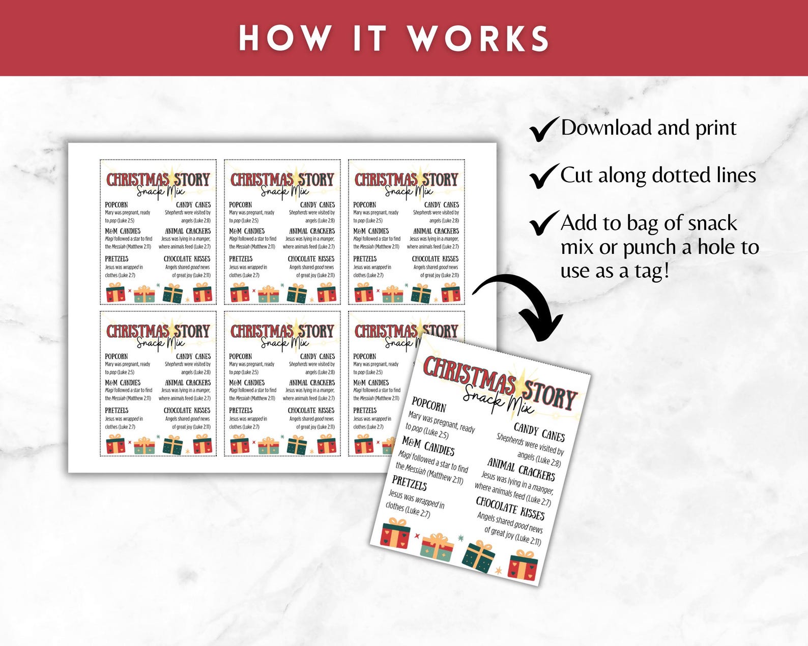 Nativity Story Snack Mix Topper, Christmas Story Snack Mix, Christmas ...