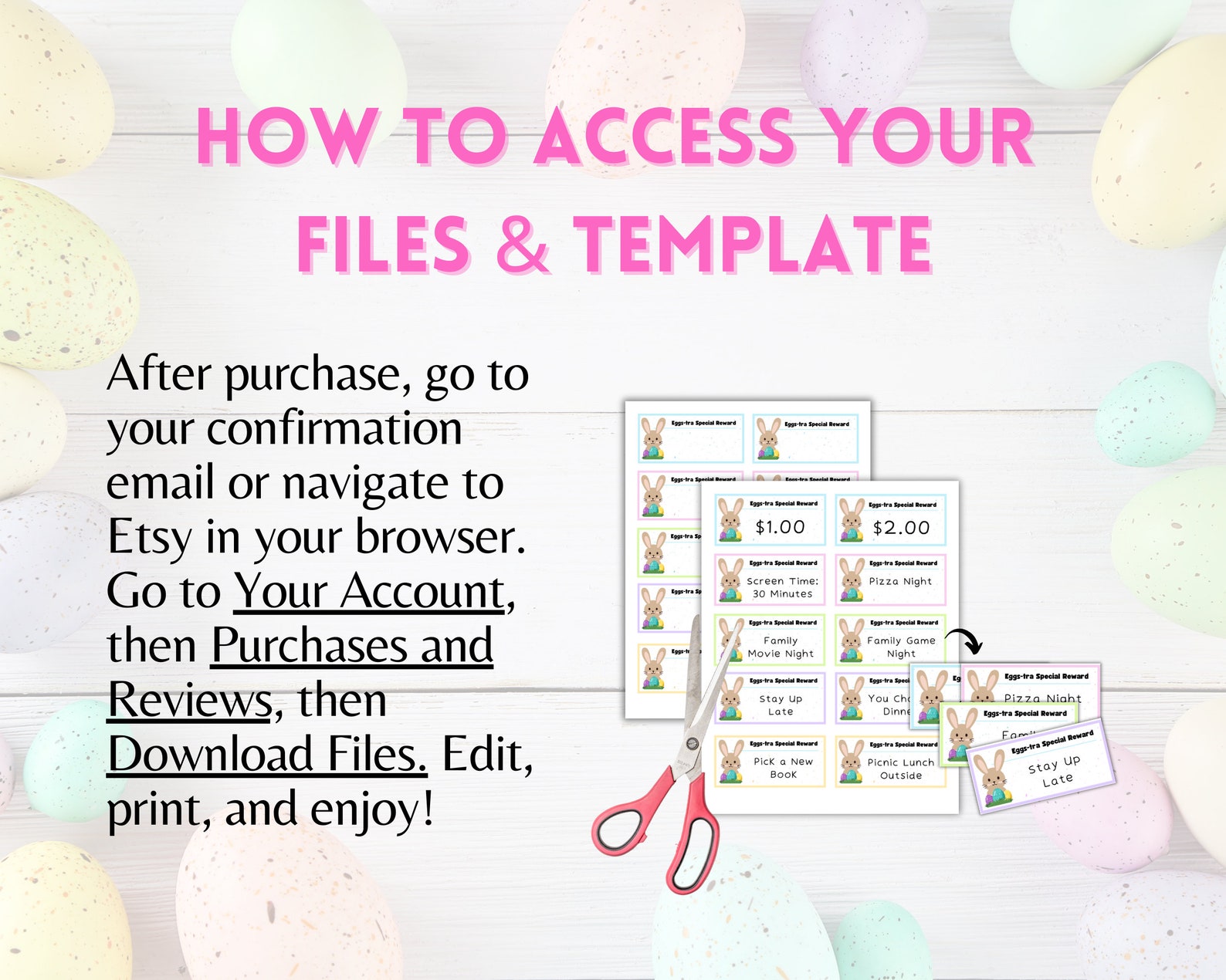 Easter Egg Coupons Printable, Easter Egg Tokens, Easter Egg Fillers ...