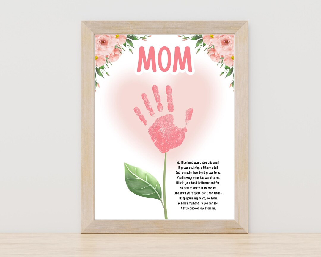 Mother's Day Handprint Craft, Gift for Mom or Grandma, Mother's Day ...