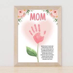 Mother's Day Handprint Craft, Gift for Mom or Grandma, Mother's Day ...