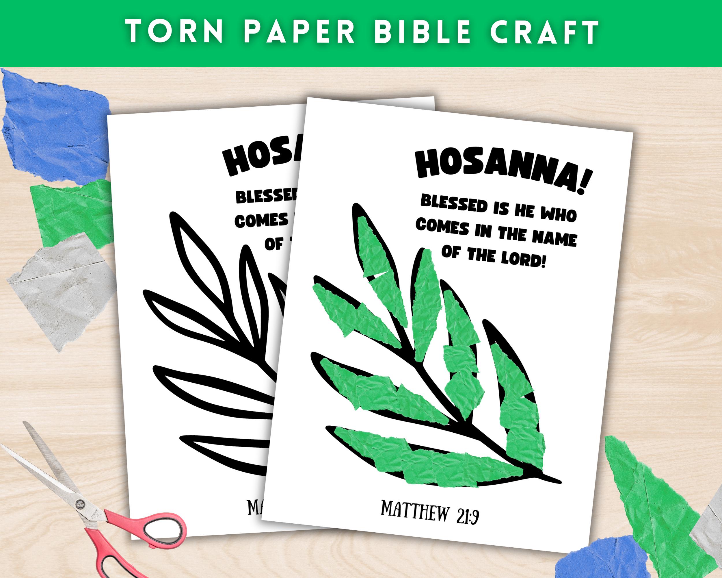 Torn Paper Palm Sunday Activity, Palm Sunday Craft for Christian ...