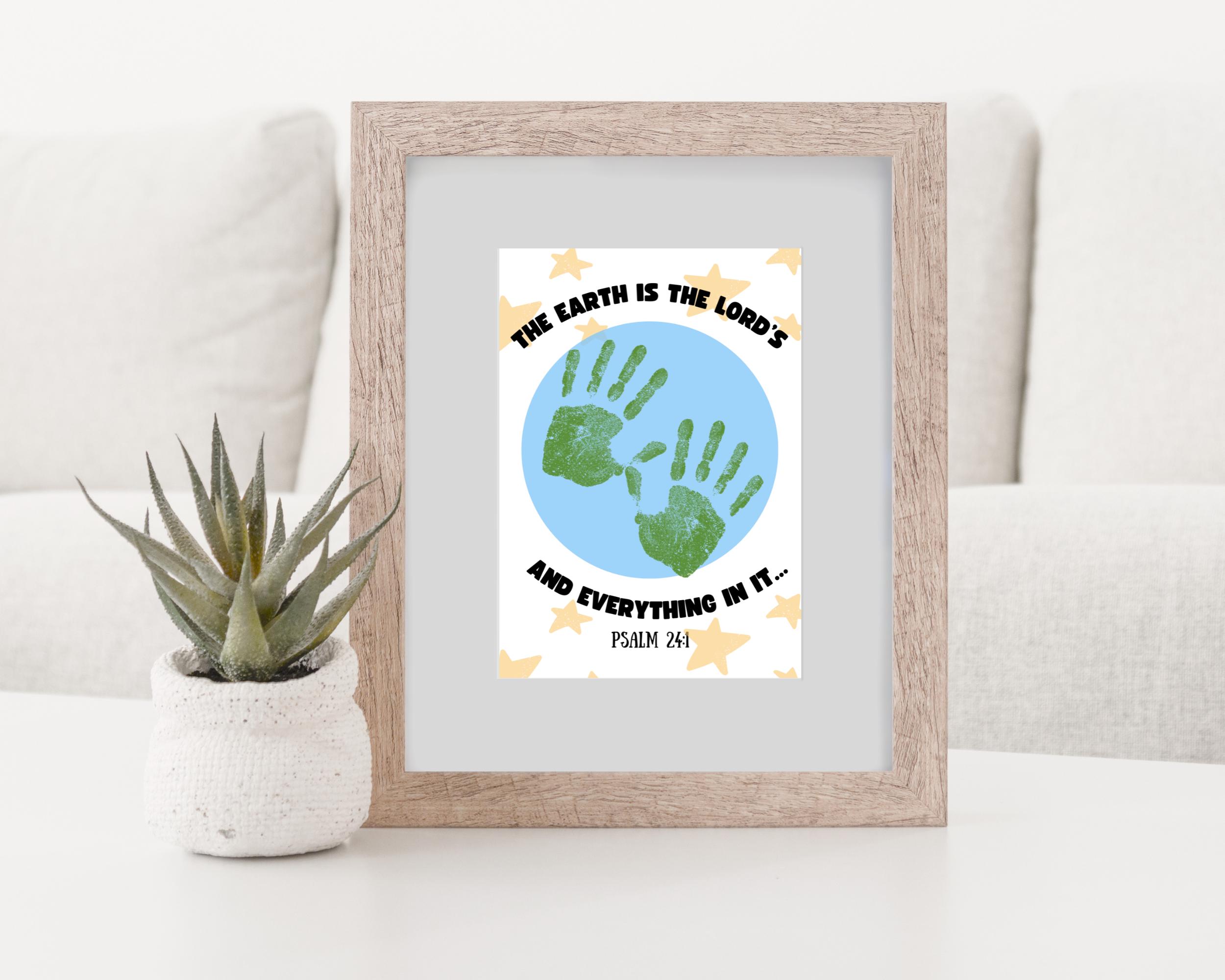 Earth Day Handprint Craft, Bible Verse Earth Day Printable Handprint ...