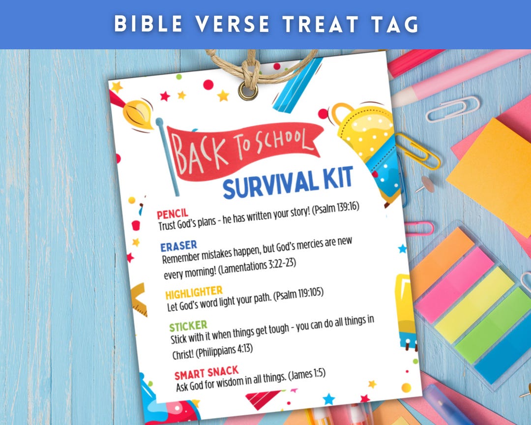 God's Back to School Survival Kit With Bible Verses, Christian Back to ...