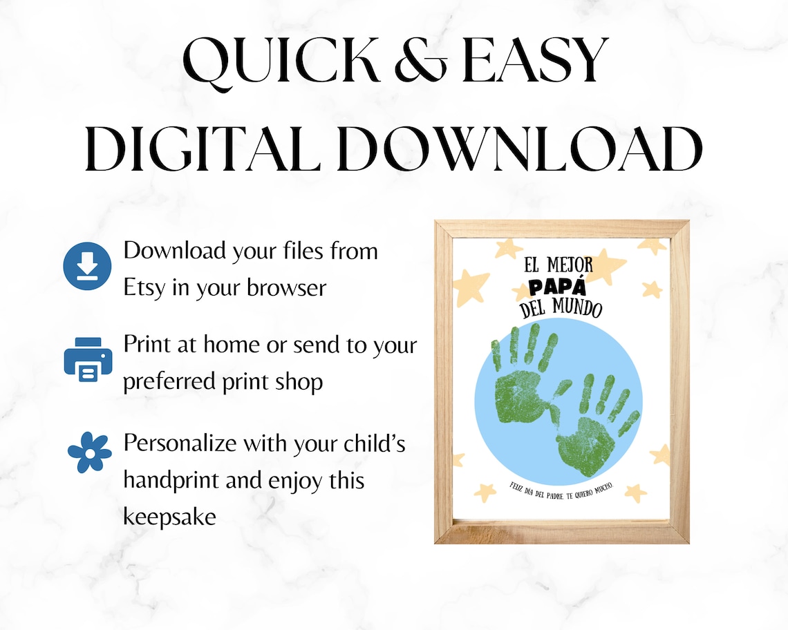 Father's Day Spanish Handprint, Dia Del Padre Regalo Para Papa, Father ...