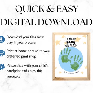 Father's Day Spanish Handprint, Dia Del Padre Regalo Para Papa, Father ...