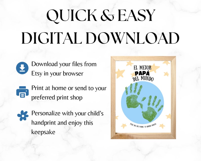 Father's Day Spanish Handprint, Dia Del Padre Regalo Para Papa, Father ...