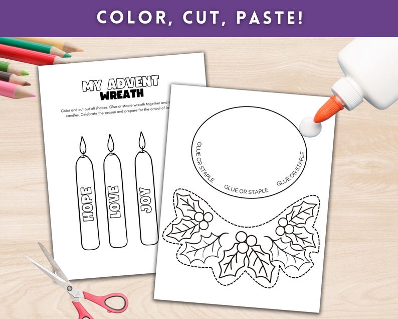 Advent Sunday School Craft, Advent Wreath Christmas Coloring Page ...