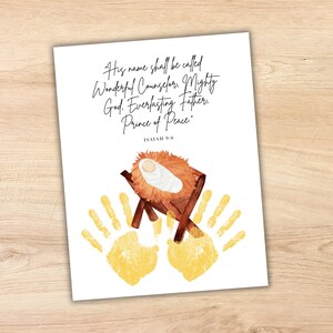 Nativity Handprint Christmas Craft, Baby Jesus Crafts for Bible Class ...
