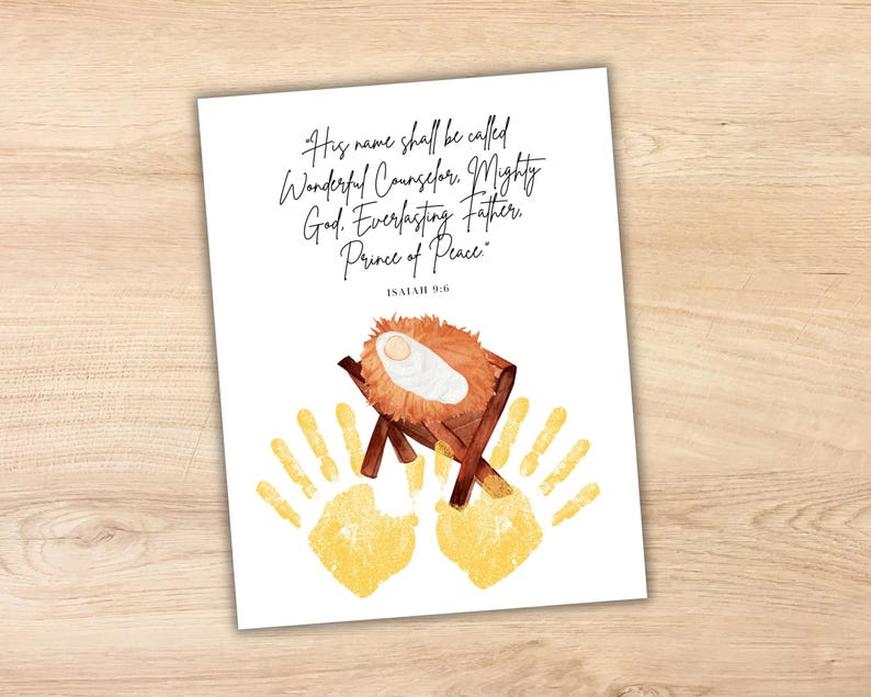 Nativity Handprint Christmas Craft, Baby Jesus Crafts for Bible Class ...