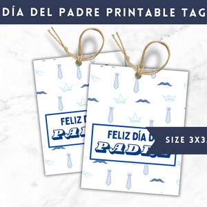 Father's Day Gift Tag Spanish, Feliz Dia Del Padre Printable Tag ...