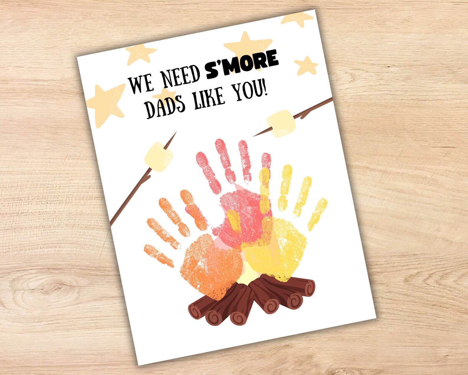 Handprint Smores Father's Day, Father's Day Handprint Sign, Handprint ...