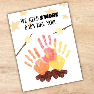 Handprint Smores Father's Day, Father's Day Handprint Sign, Handprint ...