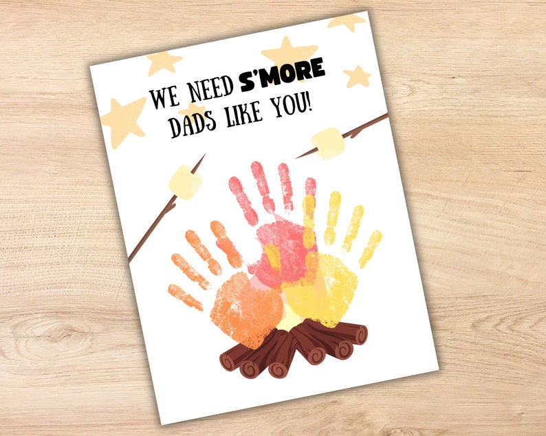 Handprint Smores Father's Day, Father's Day Handprint Sign, Handprint ...