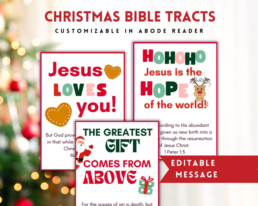 Christian Christmas Gospel Tracts, Variety of Bible Verse Cards ...