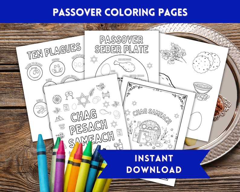 Passover Coloring Pages, Seder Coloring Sheets, Activity Sheets ...