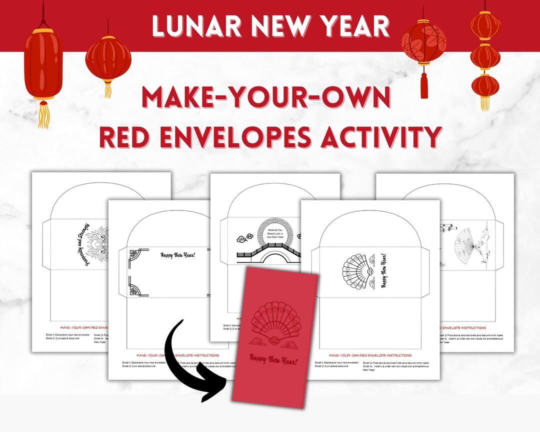 Red Envelope 2024 Printable for Lunar New Year, Chinese New Year Money ...