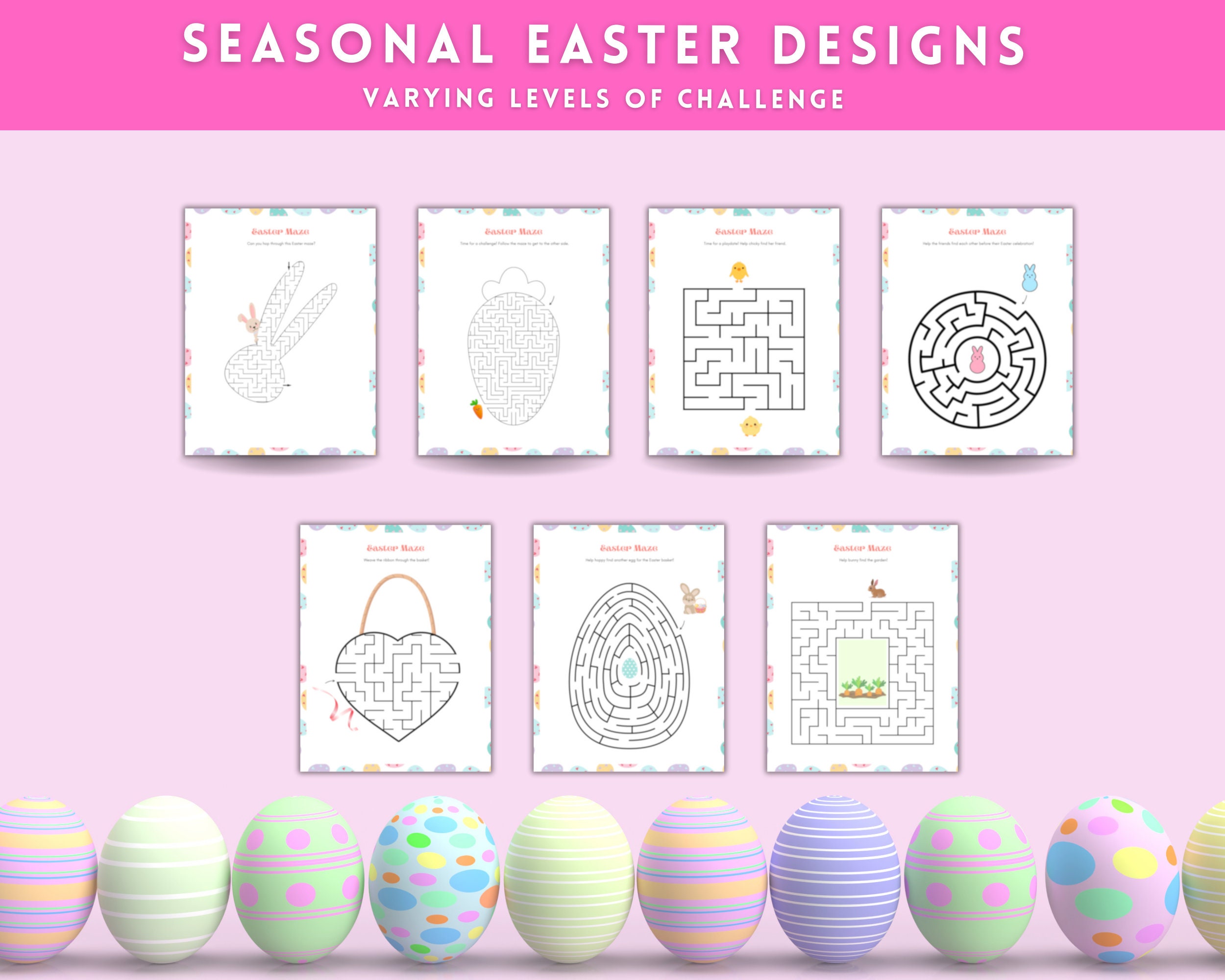 Easter Mazes, Easter Games Printable, Kids Activities, Easter Games for ...