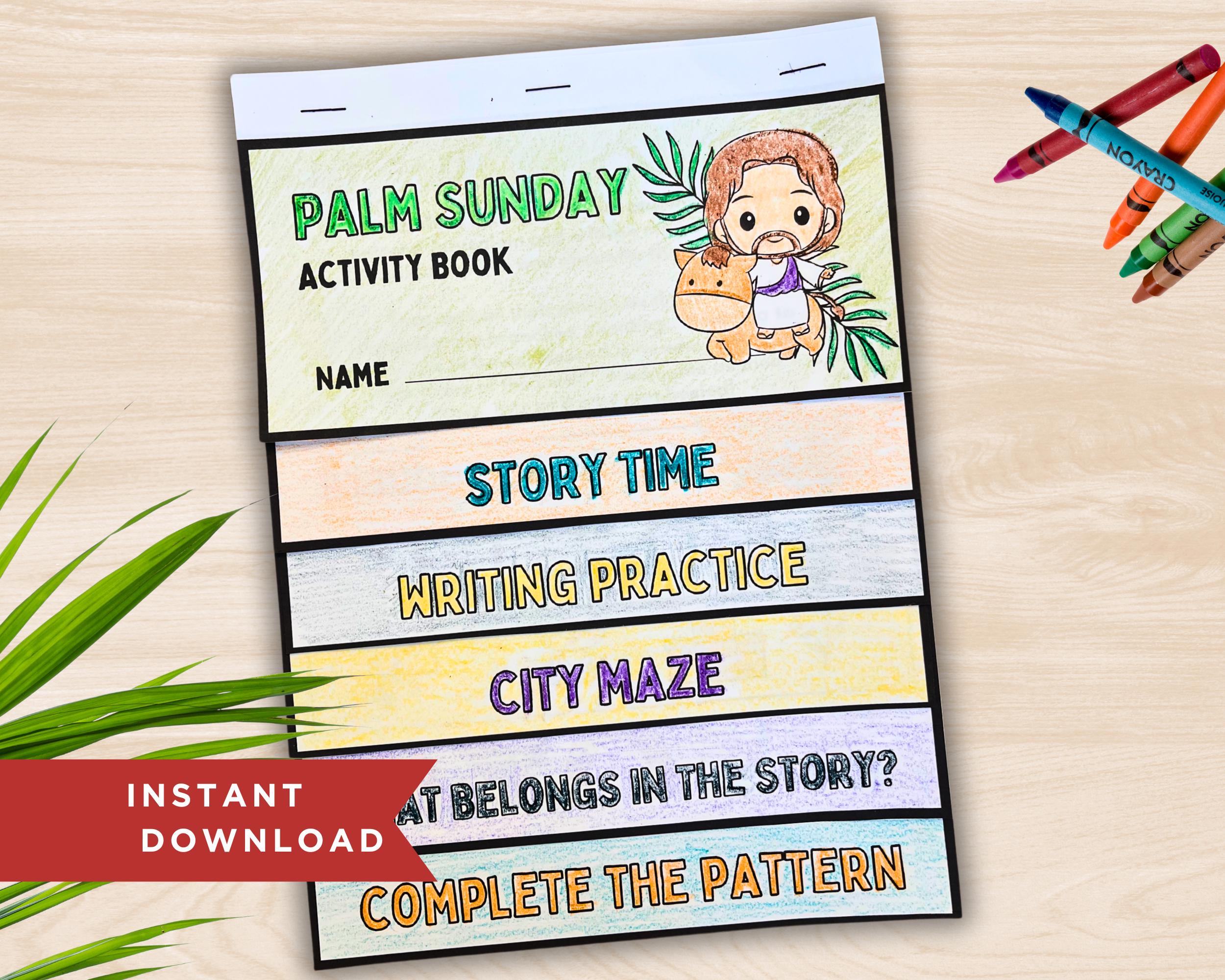 Palm Sunday Activity Flip Book for Kids, Palm Sunday Coloring Pages ...
