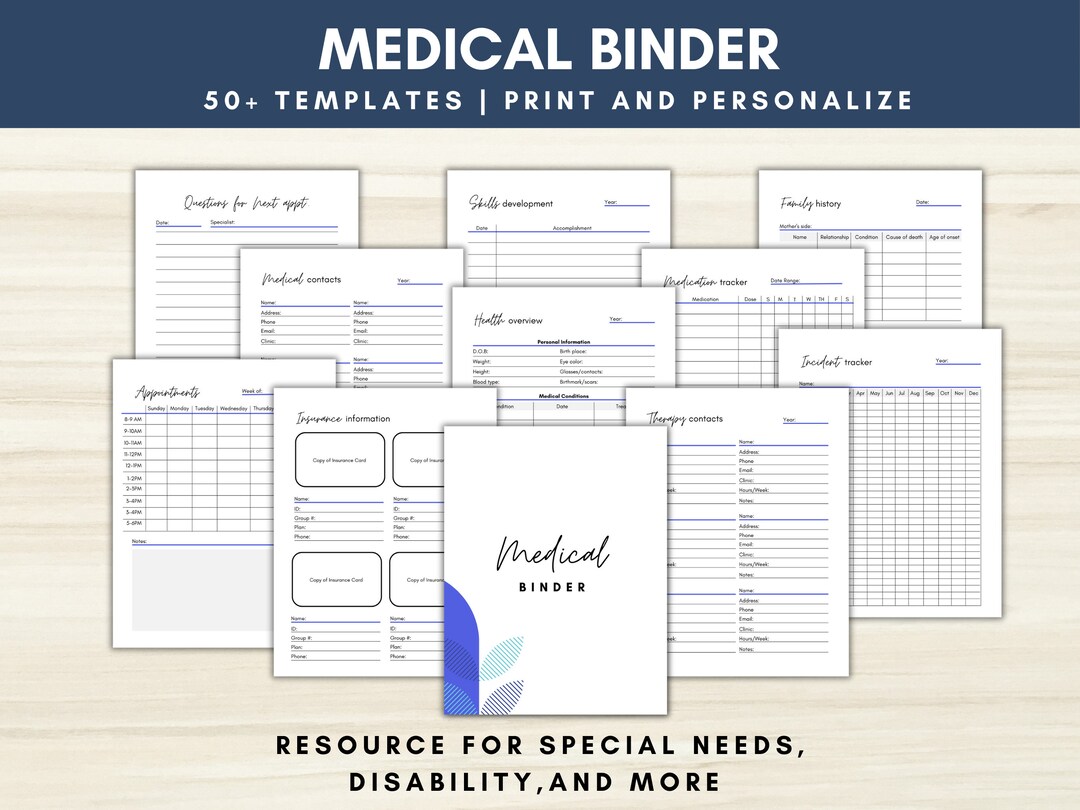 Medical Binder for Chronic Illness, Disability, Life Binder With Health ...