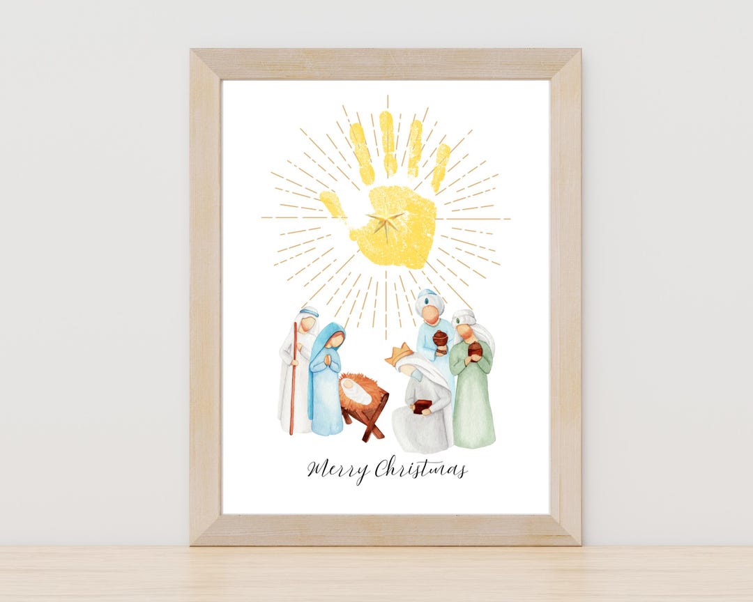 Printable Nativity Handprint Christmas Craft, Christmas Handprint Craft ...