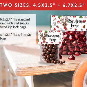 Reindeer Poop Christmas Treat Bag Topper, Christmas Class Gifts, Funny ...