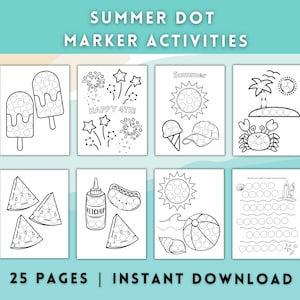 Summer Dot Marker Activities, Dot Marker Coloring Sheets, Dot Marker ...