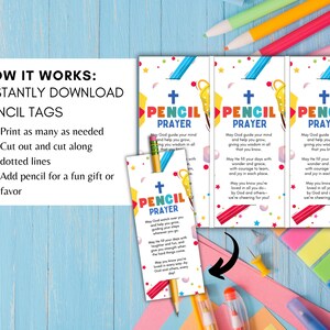 Pencil Prayer Card Pencil Holder, Christian Back to School Student Gift ...
