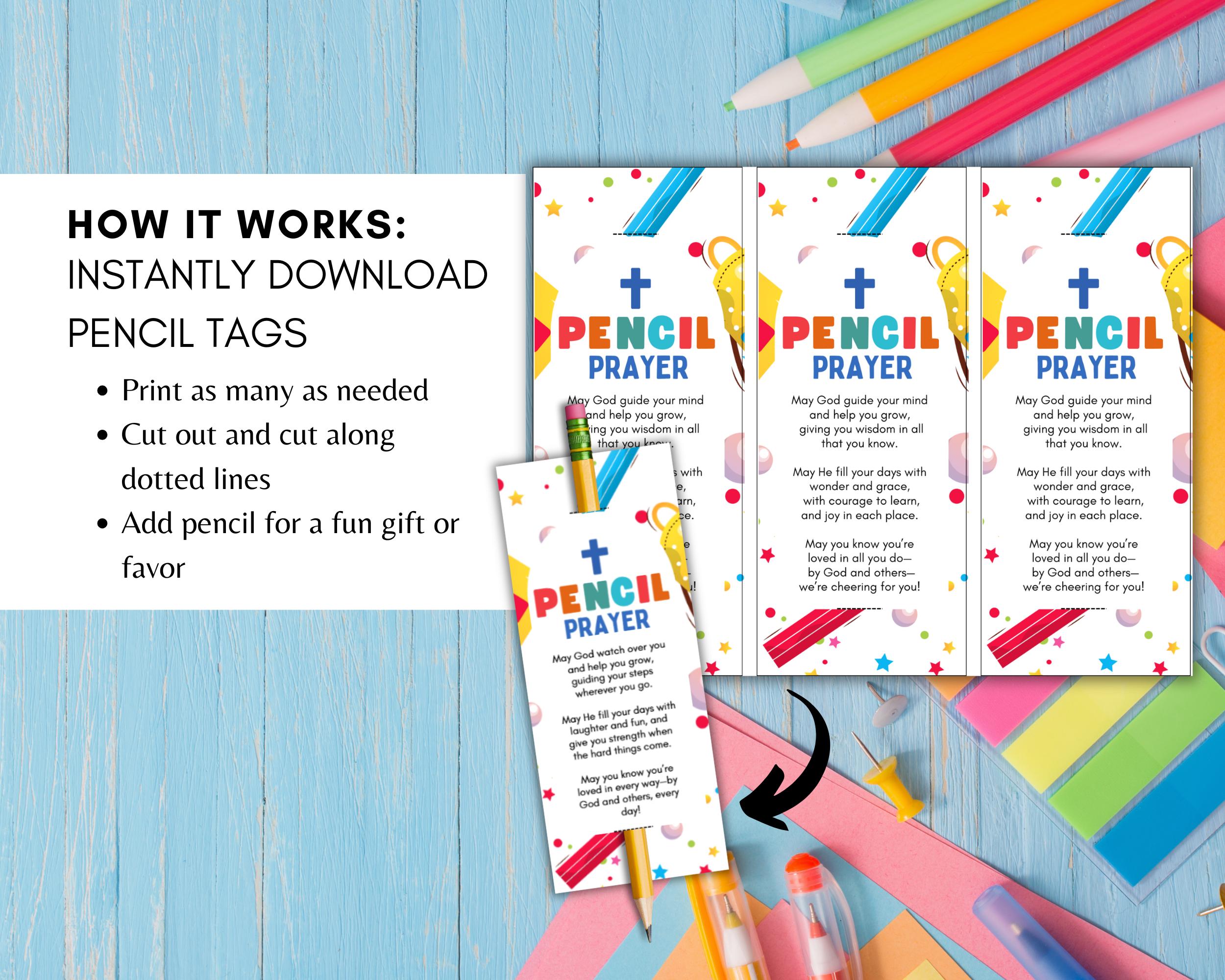 Pencil Prayer Card Pencil Holder, Christian Back to School Student Gift ...