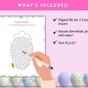 Easter Mazes, Easter Games Printable, Kids Activities, Easter Games for ...