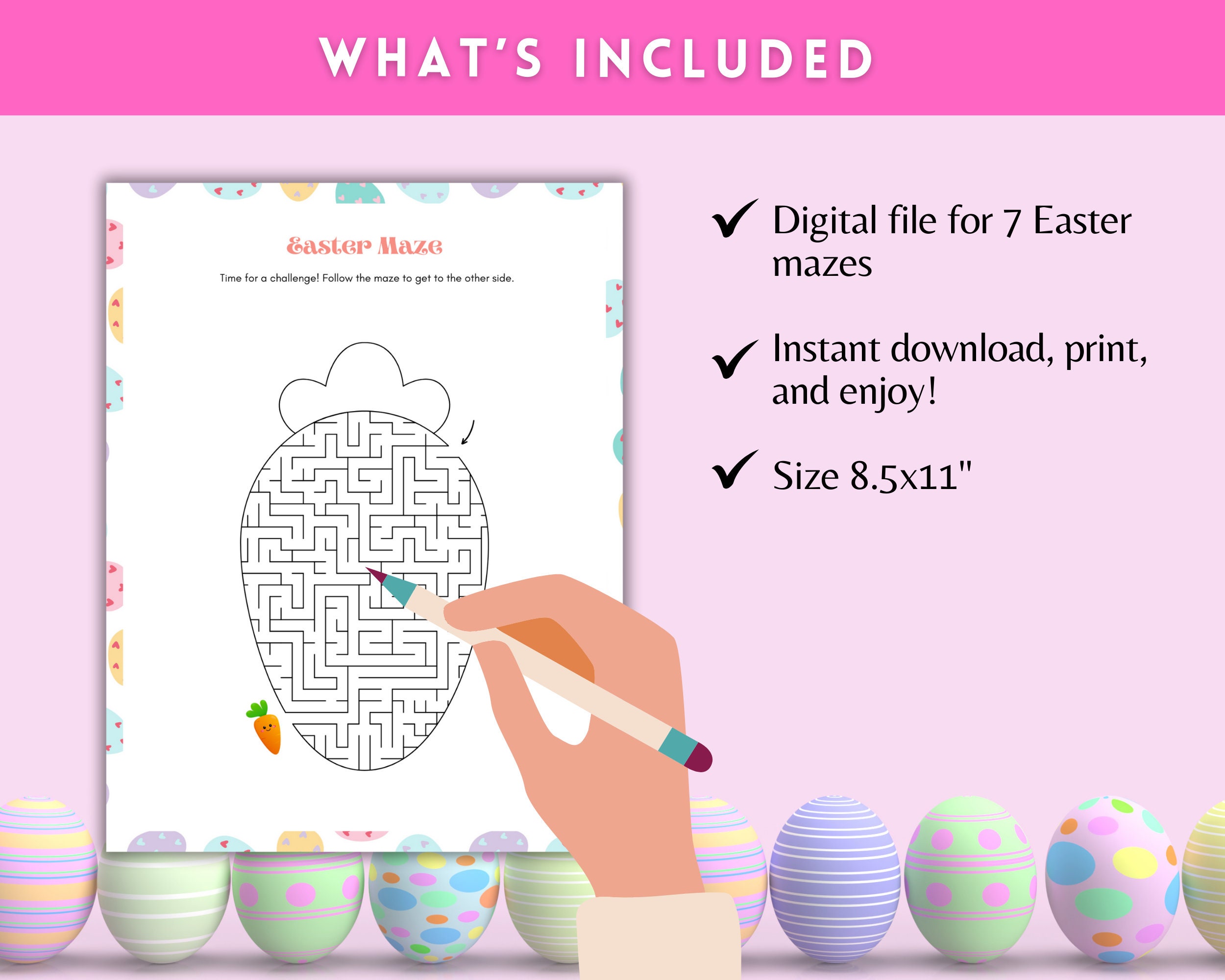 Easter Mazes, Easter Games Printable, Kids Activities, Easter Games for ...