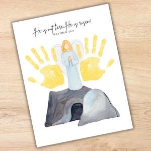 Easter Handprint Craft, Holy Week Printable Handprint Art, He is Risen ...