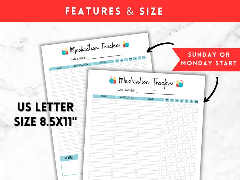 Medication Tracker Printable, Health Tracker, Daily Medication Log ...